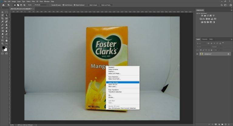 How to remove background from image in Photoshop
